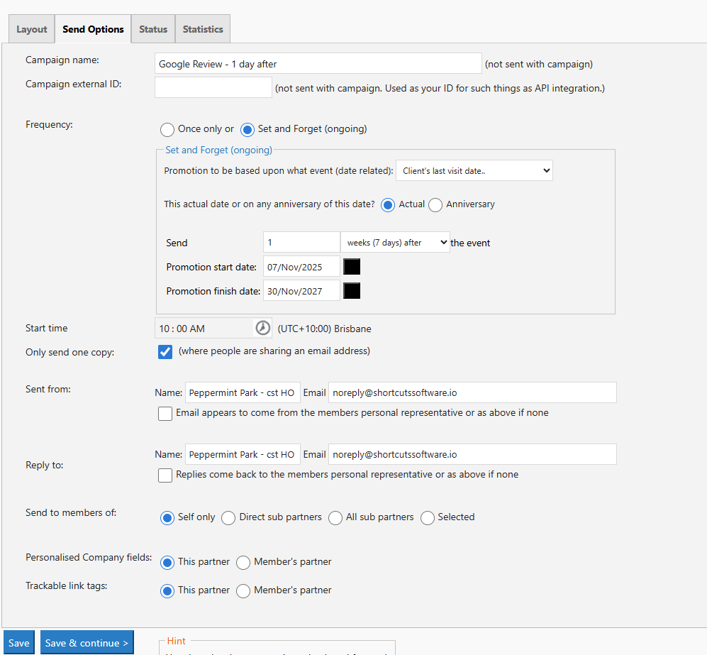 Set-up Google Review Email Campaign